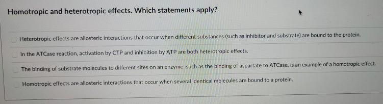 Solved Homotropic and heterotropic effects. Which statements | Chegg.com