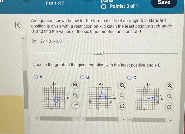 Solved An equation shown below for the terminal side of an | Chegg.com
