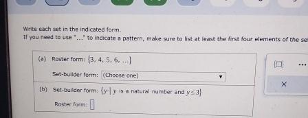 Solved Write each set in the indicated form.If you need to | Chegg.com