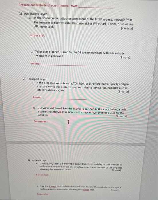 Solved Propose one website of your interest: www. 1) | Chegg.com
