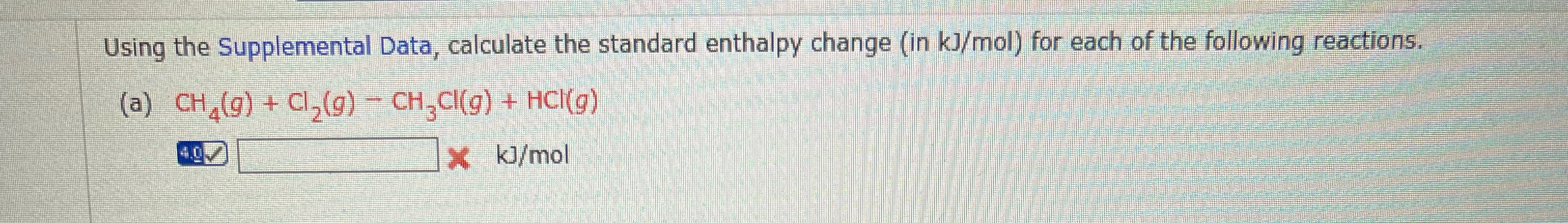 Solved Using the Supplemental Data, calculate the standard | Chegg.com