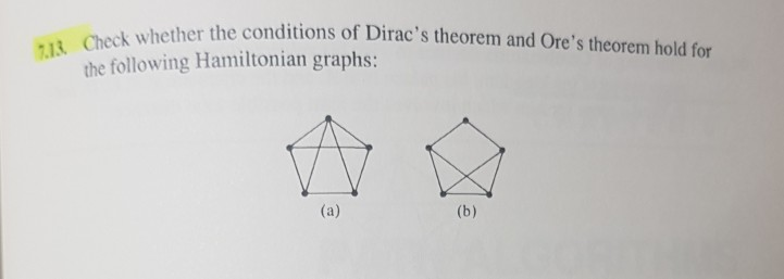 Solved Check whether the conditions of Dirac's theorem and | Chegg.com