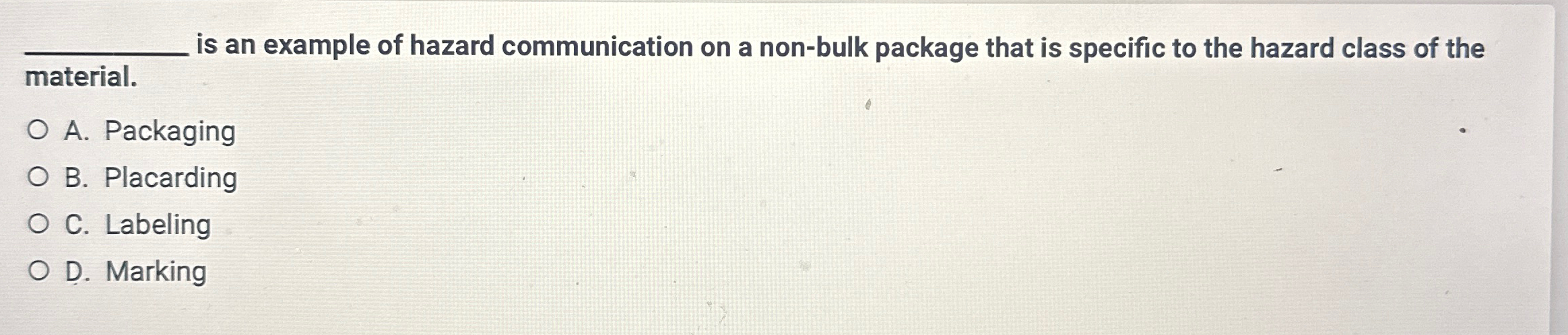 Solved q, ﻿is an example of hazard communication on a | Chegg.com