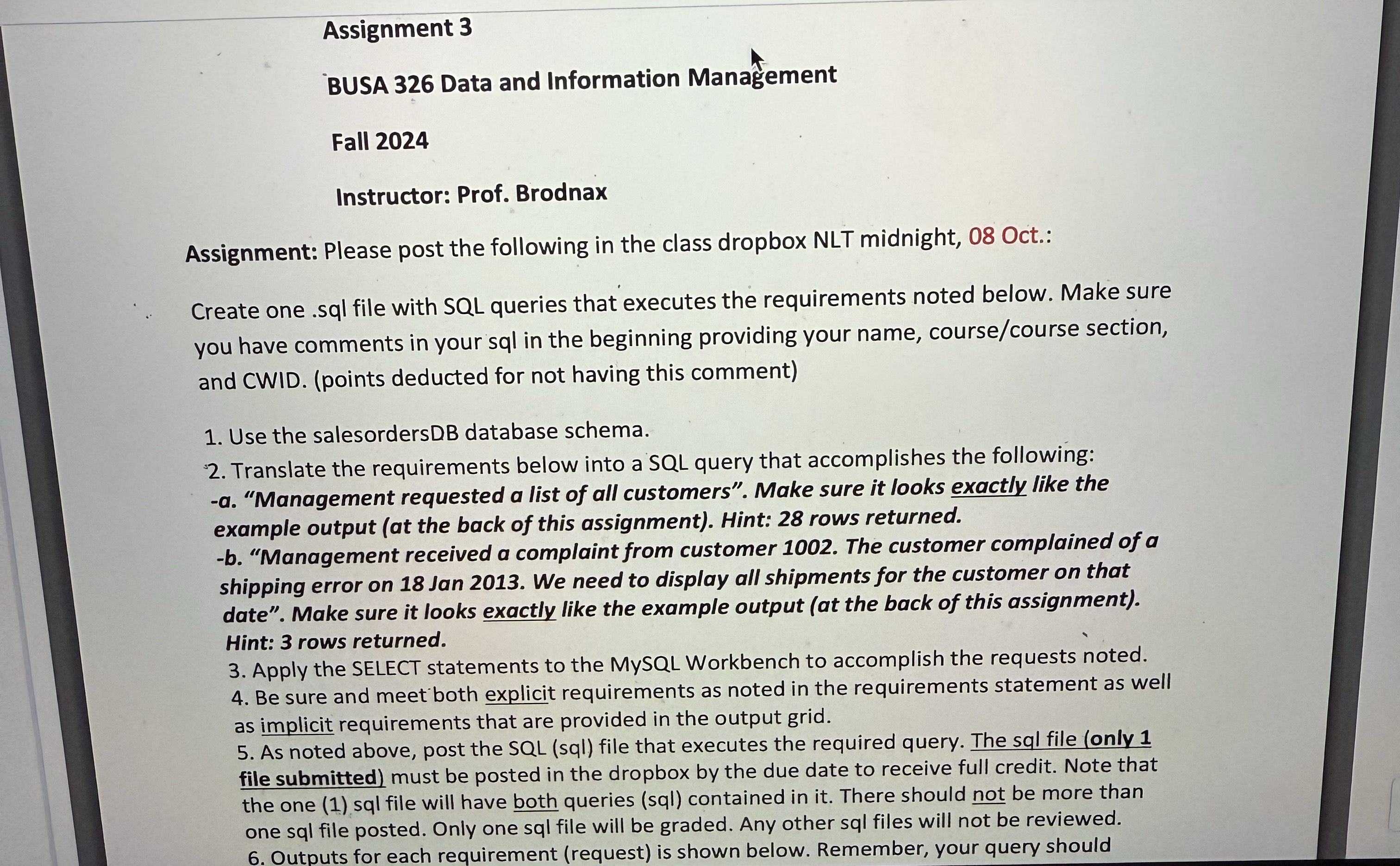 Solved Assignment 3BUSA 326 ﻿Data and Information | Chegg.com