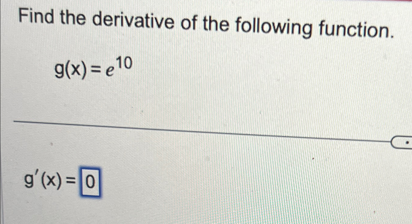 Solved Find the derivative of the following | Chegg.com