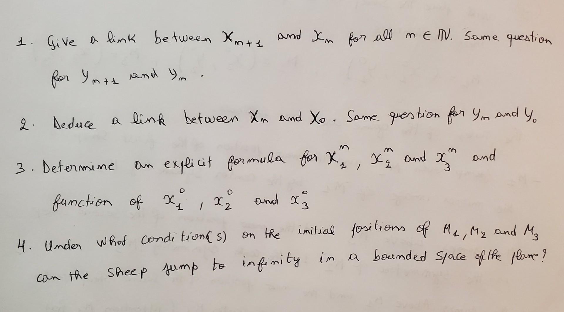 (4) consider three sheep M1,M2,M3 playing leapfrog. | Chegg.com