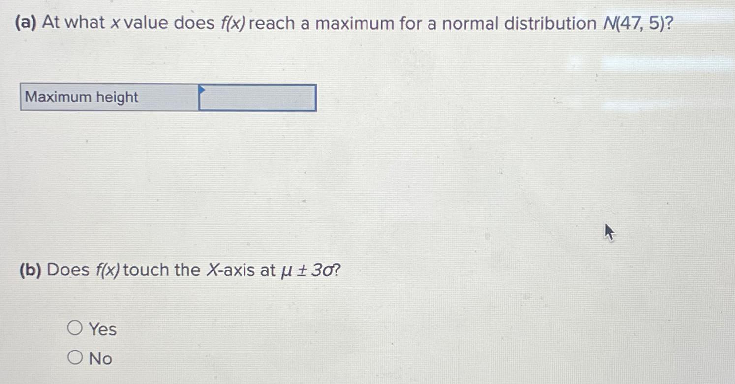 Solved (a) At what x value does f(x) reach a maximum for a | Chegg.com