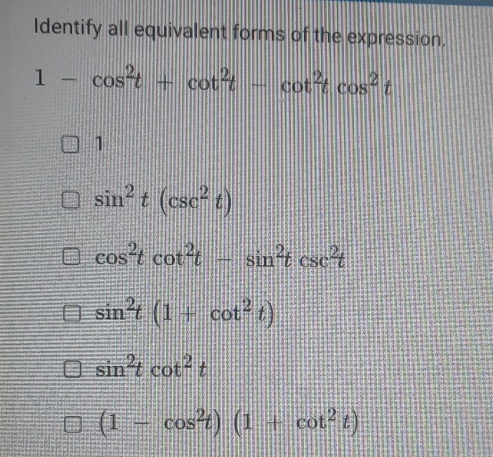 Solved Identify all equivalent forms of the | Chegg.com