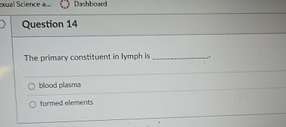 Solved xual Science a...DashboardQuestion 14The primary | Chegg.com