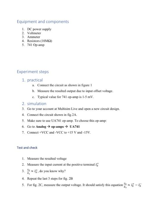 Solved Circuitry: The amplifier is connected as | Chegg.com