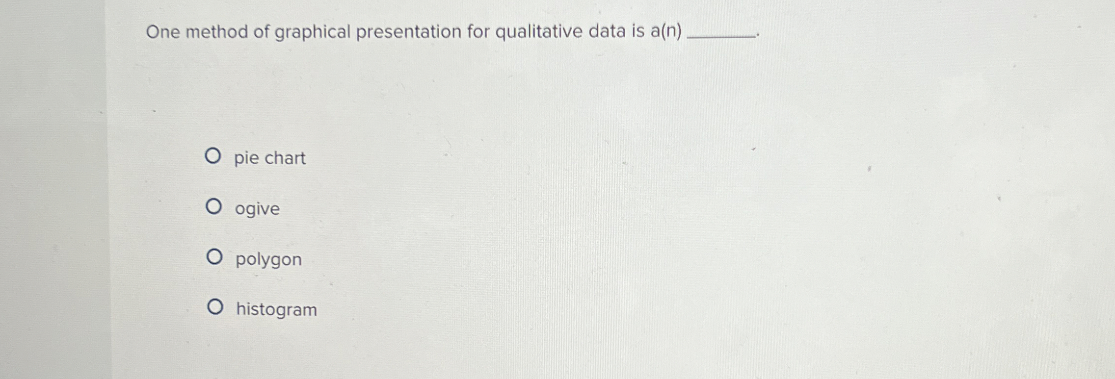 Solved One method of graphical presentation for qualitative | Chegg.com