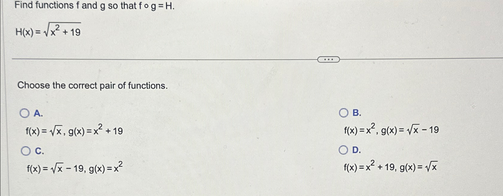 Solved Find Functions F ﻿and G ﻿so That