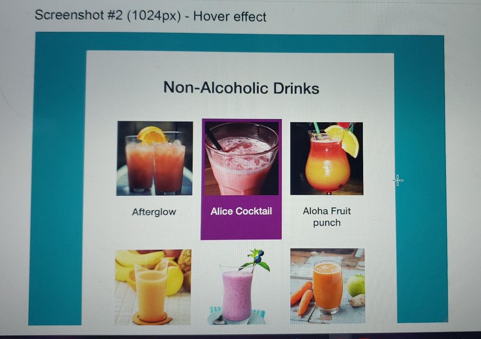 Solved Non-Alcoholic Drinks Afterglow Alice Cocktail 11: | Chegg.com