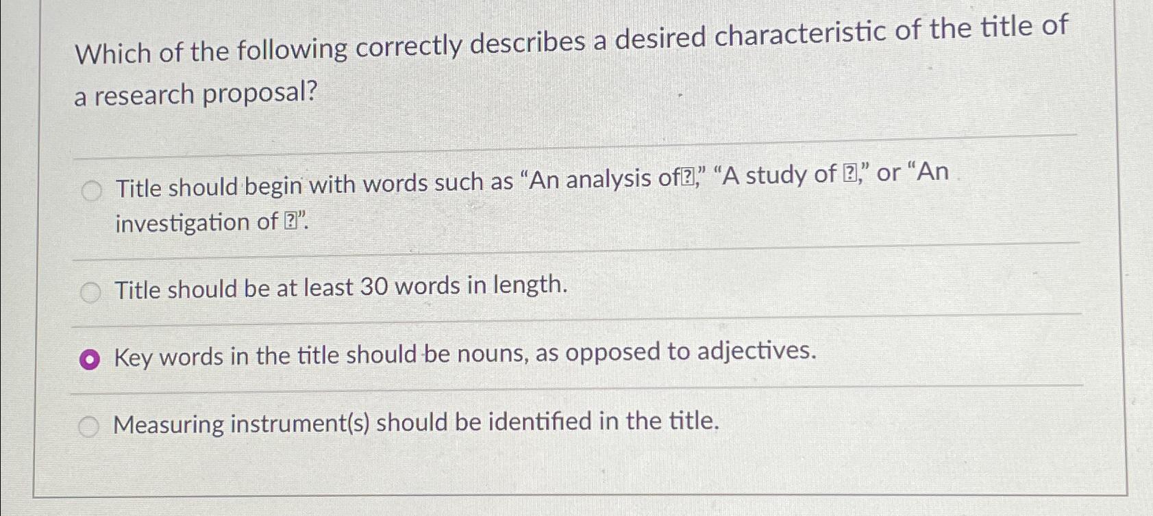 Solved Which of the following correctly describes a desired | Chegg.com