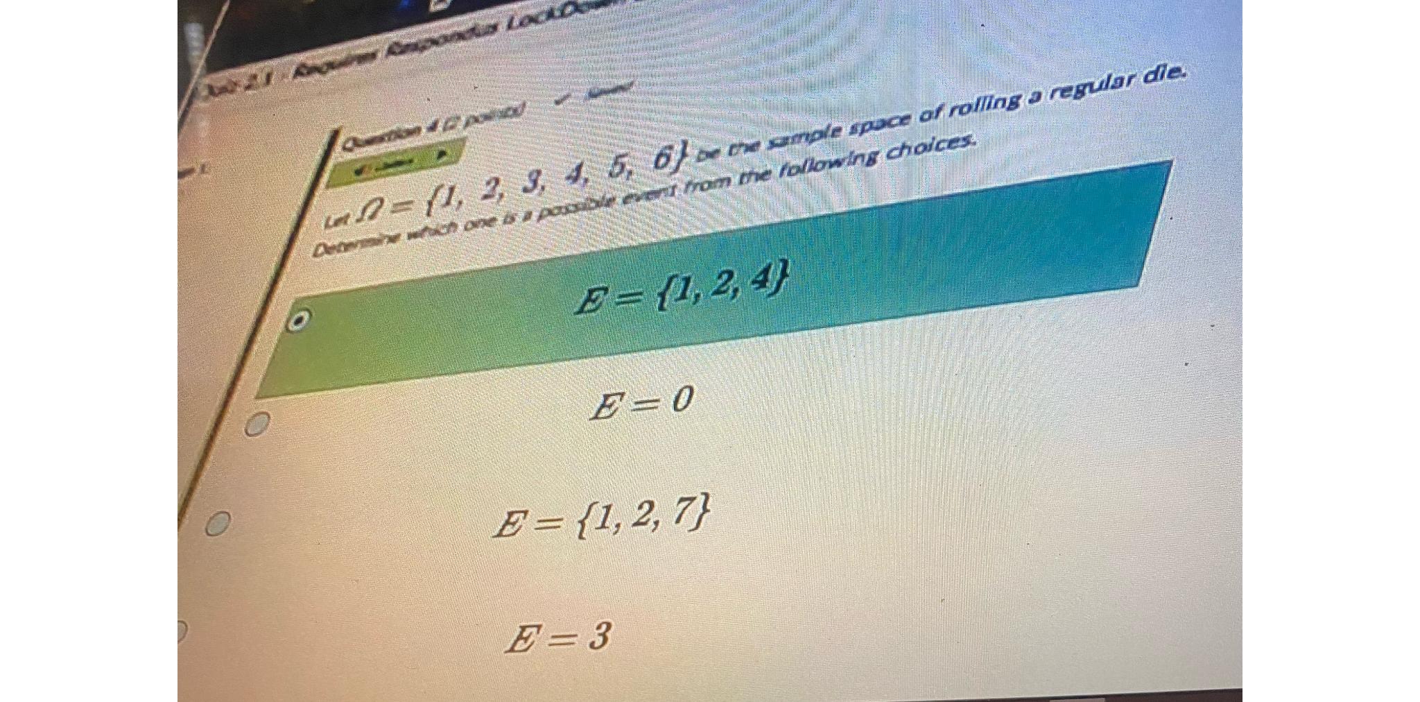 Solved La (1,2,3,4,5,6} ﻿or one omple space of rolling a | Chegg.com