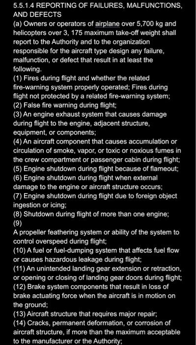 5.5.1.4 REPORTING OF FAILURES, MALFUNCTIONS, AND | Chegg.com