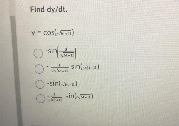 Solved Find dy/dt. | Chegg.com