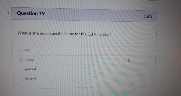 Solved Question 19 1 pts What is the most specific name for | Chegg.com