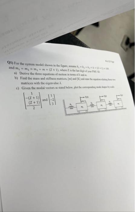 Solved Q1 For The System Model Shown It The Figure Aswans