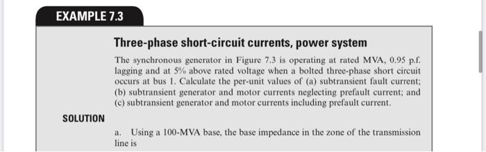 Solved Three-phase short-circuit currents, power system The | Chegg.com