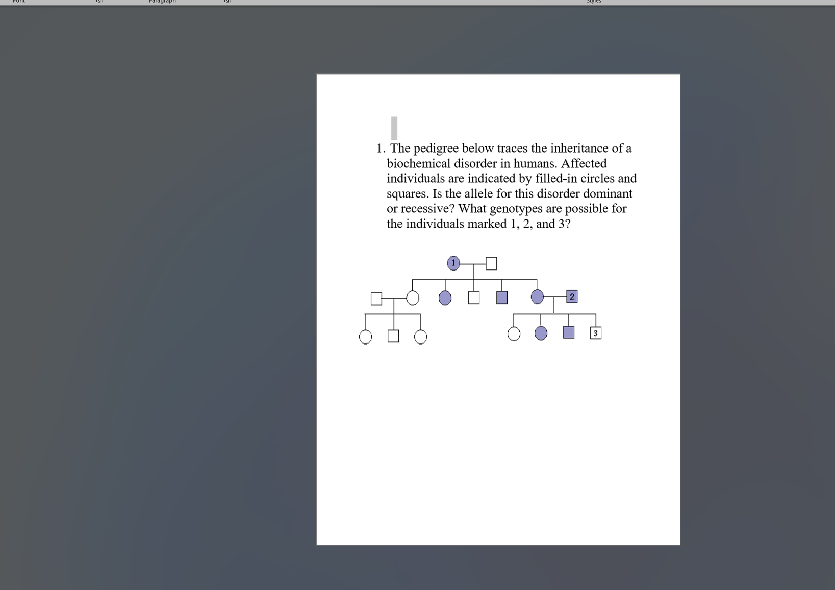 Solved 4. ﻿ The pedigree below traces the inheritance of a | Chegg.com
