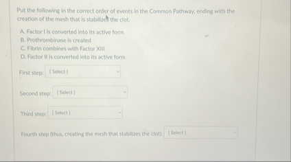 Solved Put the following in the correct order of events in | Chegg.com