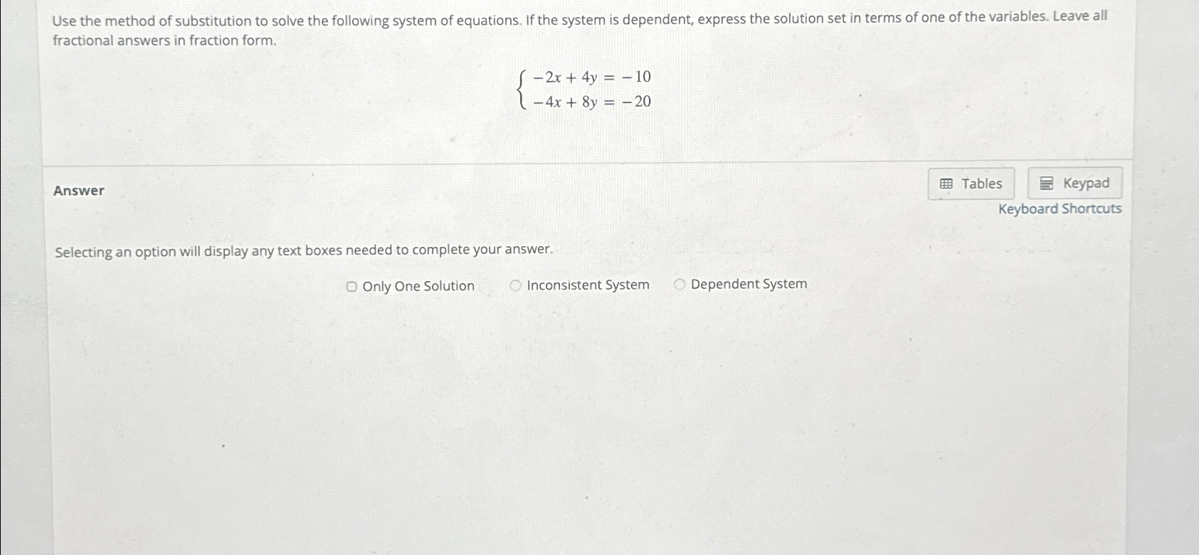 Solved Use the method of substitution to solve the following | Chegg.com