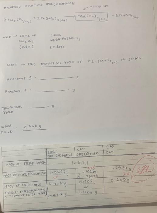 Solved could you please help me find the theoretical yield | Chegg.com