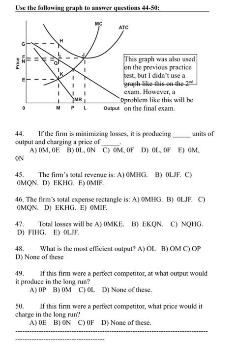 Solved Use the following graph to answer questions 44-50: MC | Chegg.com
