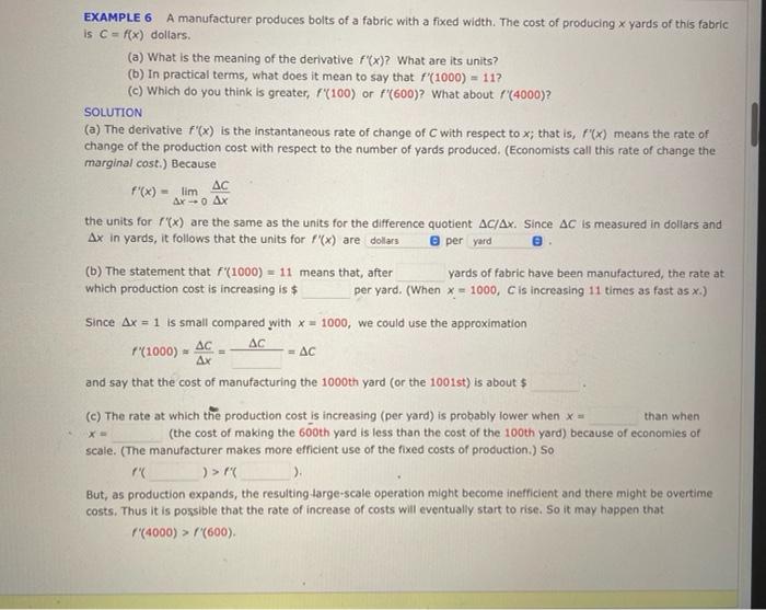 Solved EXAMPLE 6 A manufacturer produces bolts of a fabric | Chegg.com