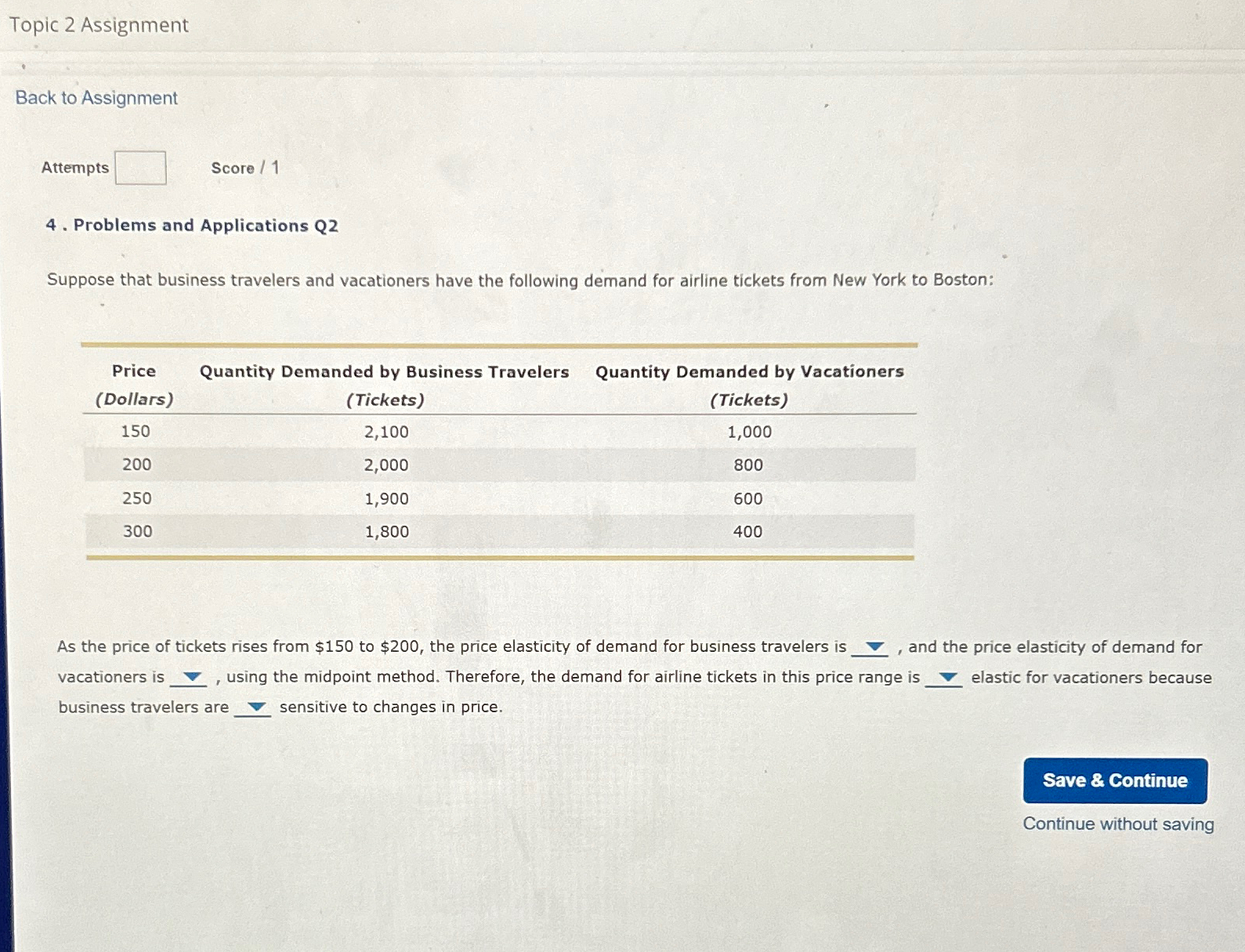 Solved Topic 2 ﻿AssignmentBack to AssignmentAttemptsScore | Chegg.com