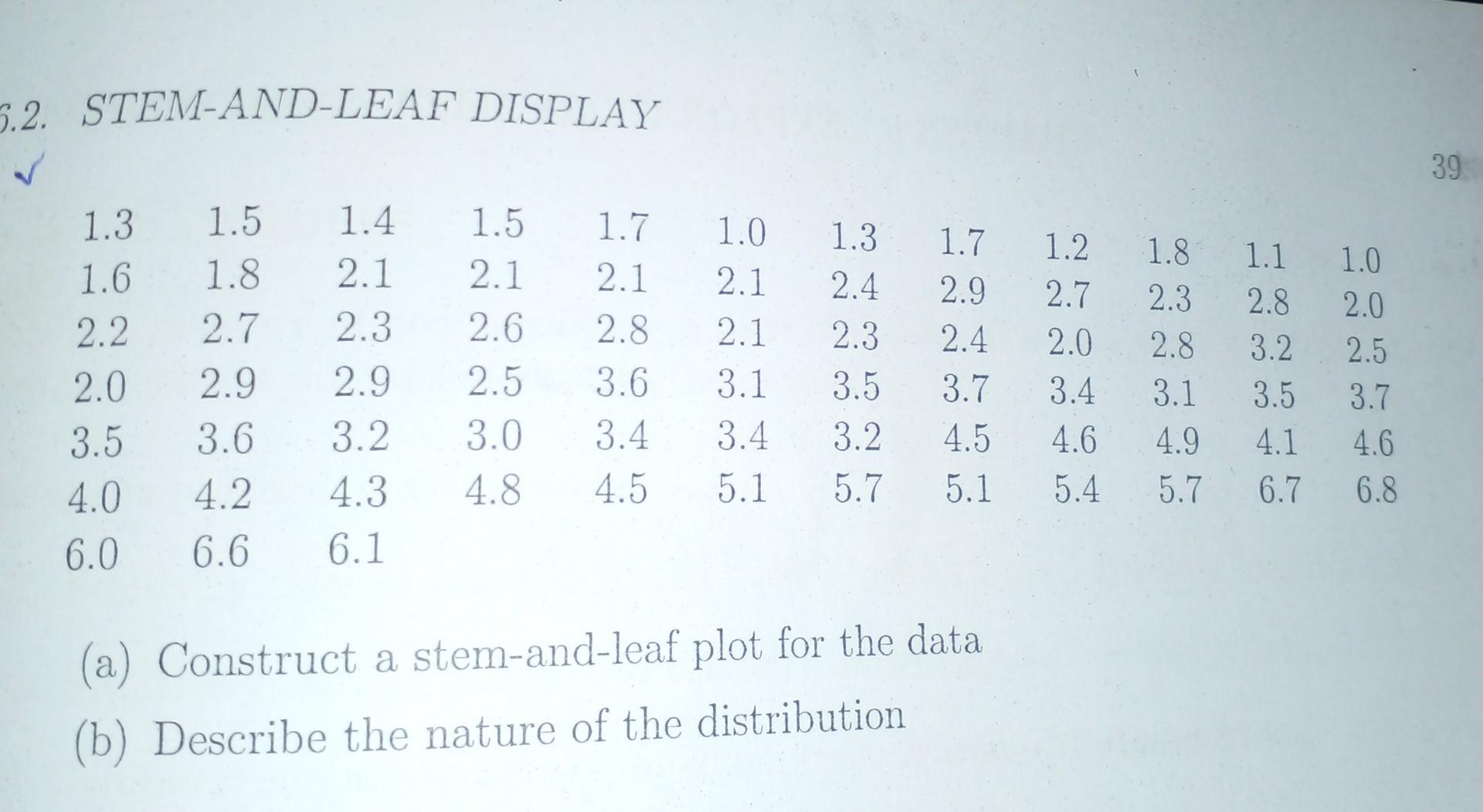 2. STEM-AND-LEAF DISPLAY (a) Construct a | Chegg.com