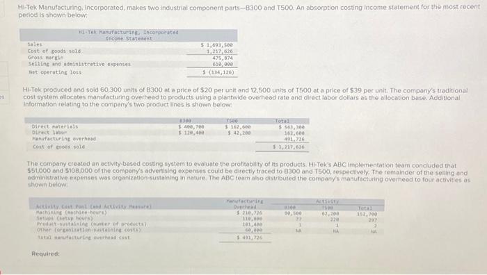 Solved Prepare a quantitative comparison of the traditional | Chegg.com