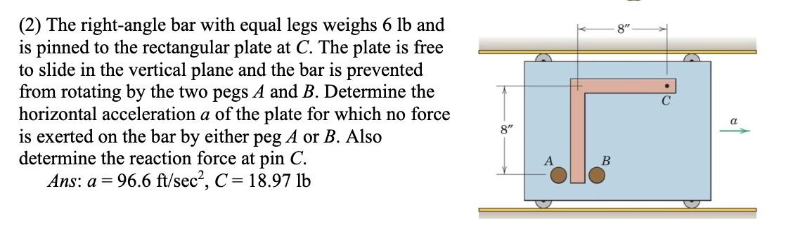Solved The right-angle bar with equal legs weighs 6 lb ﻿and | Chegg.com