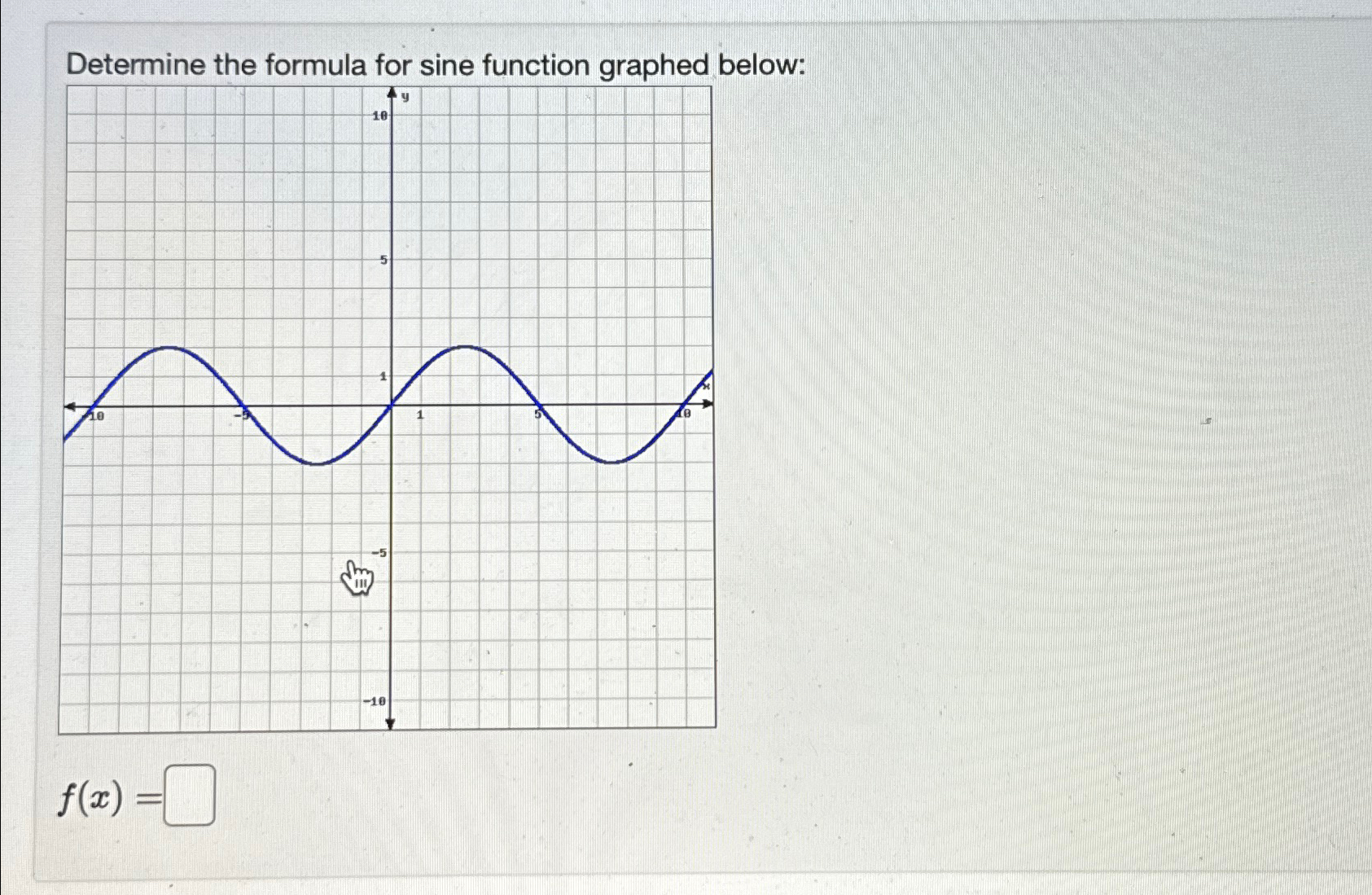 Solved Determine the formula for sine function aranhed | Chegg.com