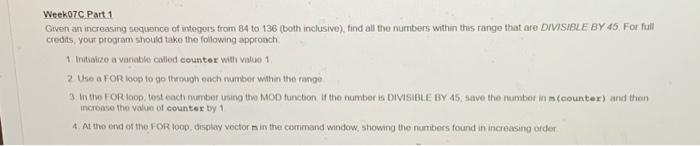 Solved Week07C Part 1 Given an increasing sequence of | Chegg.com