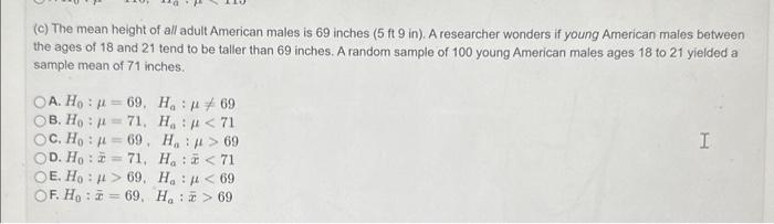 Solved (1 point) For each statement, select the correct null | Chegg.com