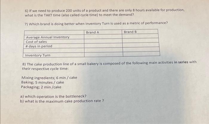 Solved 6) If we need to produce 200 units of a product and | Chegg.com