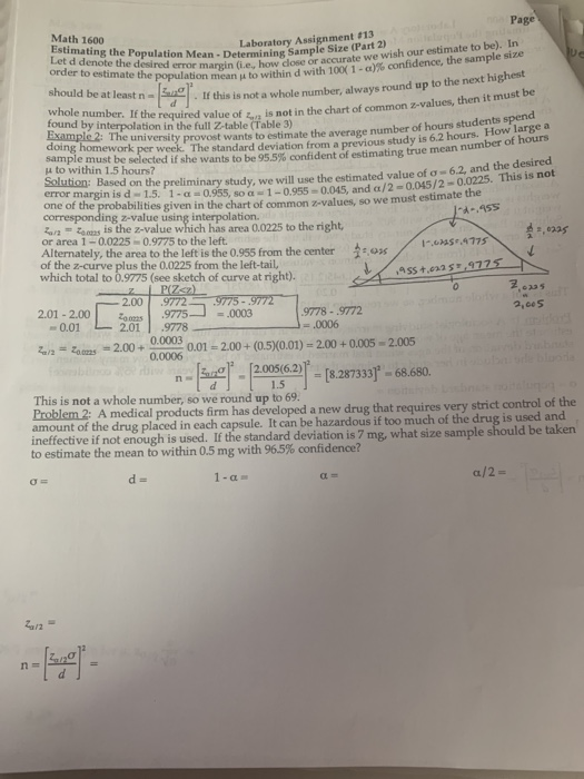 Solved Math 1600 Laboratory Assignment + 13 Name Estimating | Chegg.com