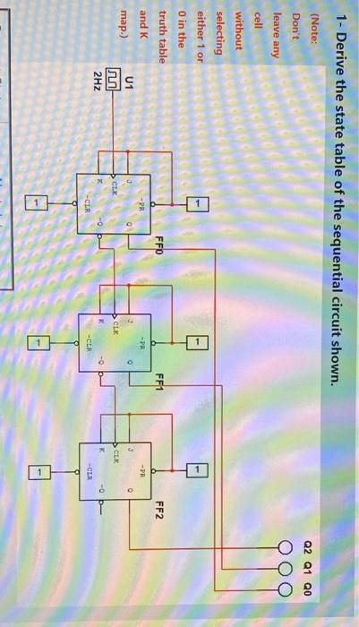 Solved 1 - Derive the state table of the sequential circuit | Chegg.com