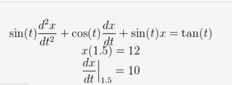 Solved sin(t).d²x/dt² + cos(t).dx/dt + sin(t)x=tan(t), | Chegg.com