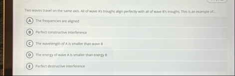 Solved Two waves travel on the same axis. All of wave A's | Chegg.com