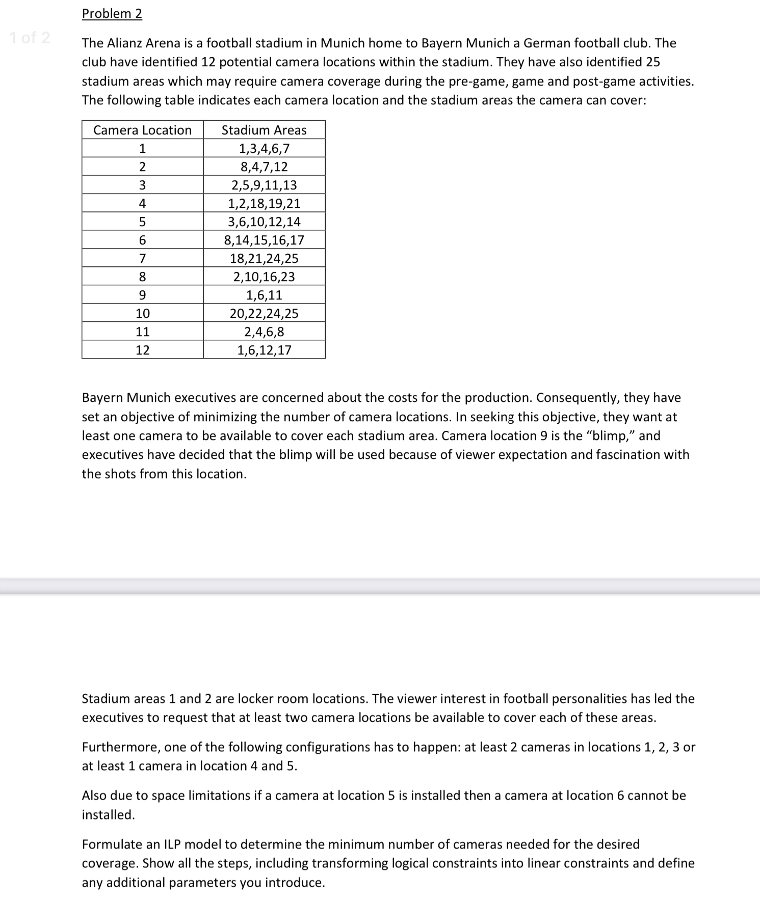 Solved Problem 2The Alianz Arena is a football stadium in | Chegg.com