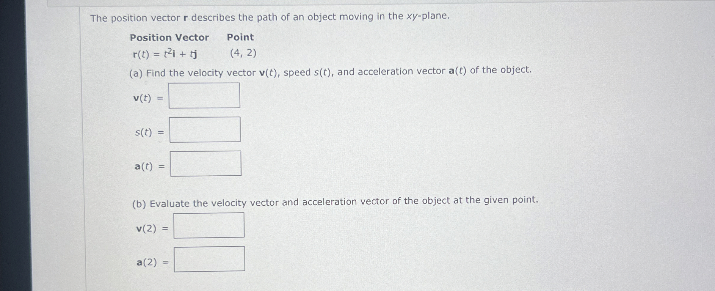Solved The Position Vector R ﻿describes The Path Of An