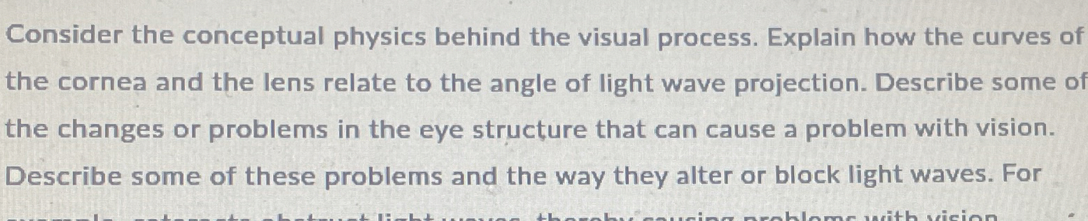 Solved Consider the conceptual physics behind the visual | Chegg.com