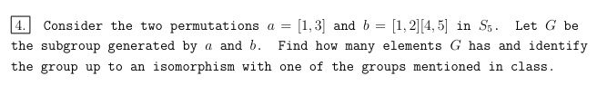 Solved Consider the two permutations a=[1,3] ﻿and | Chegg.com