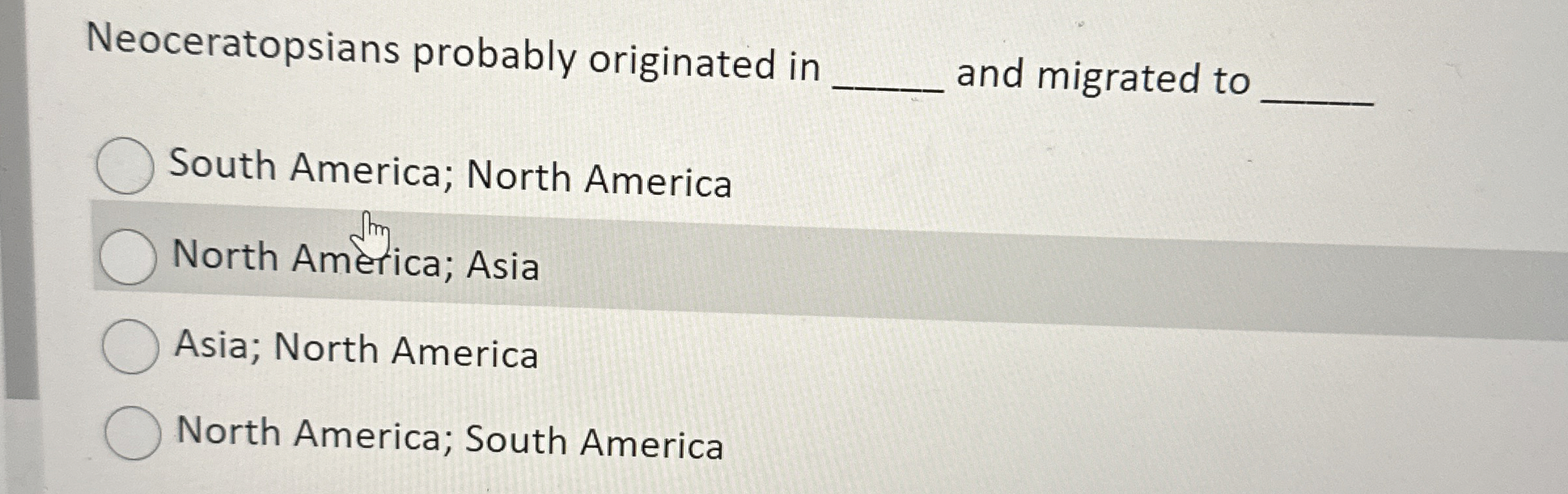 Solved Neoceratopsians probably originated in q, ﻿and | Chegg.com