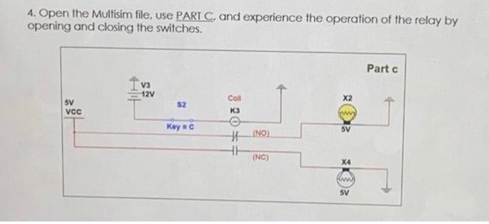 Solved 4. Open the Multisim file, use PART C, and experience | Chegg.com