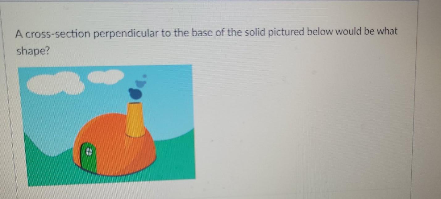 Solved A cross-section perpendicular to the base of the | Chegg.com