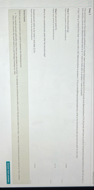 Solved Step 2 ﻿this reaction, benuil and dienuyl ketone | Chegg.com